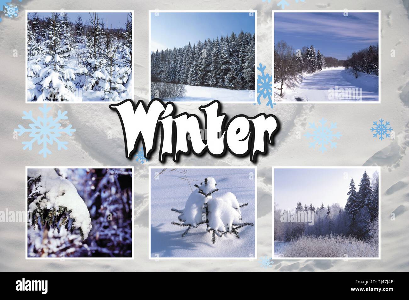 Winter themed postcard Stock Photo - Alamy