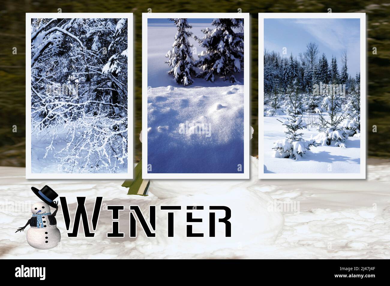 Winter themed postcard Stock Photo - Alamy