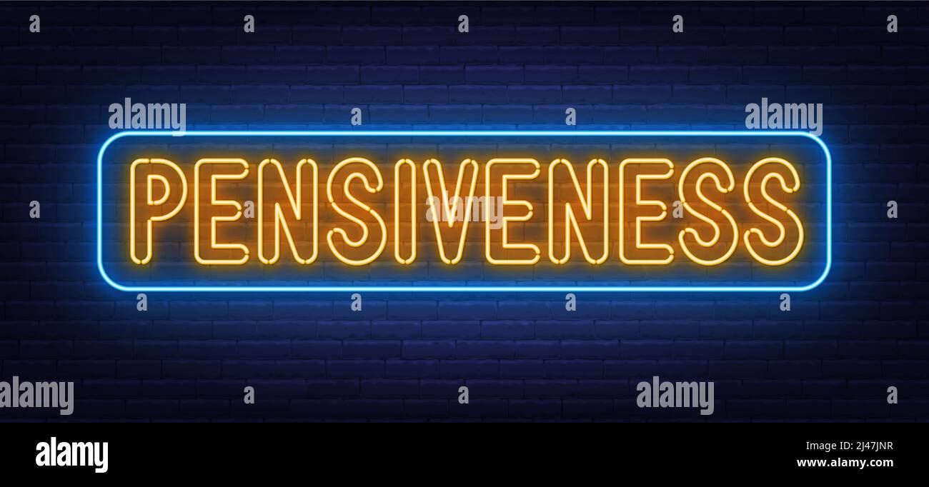 Neon sign Pensiveness on brick wall background Stock Vector Image & Art ...