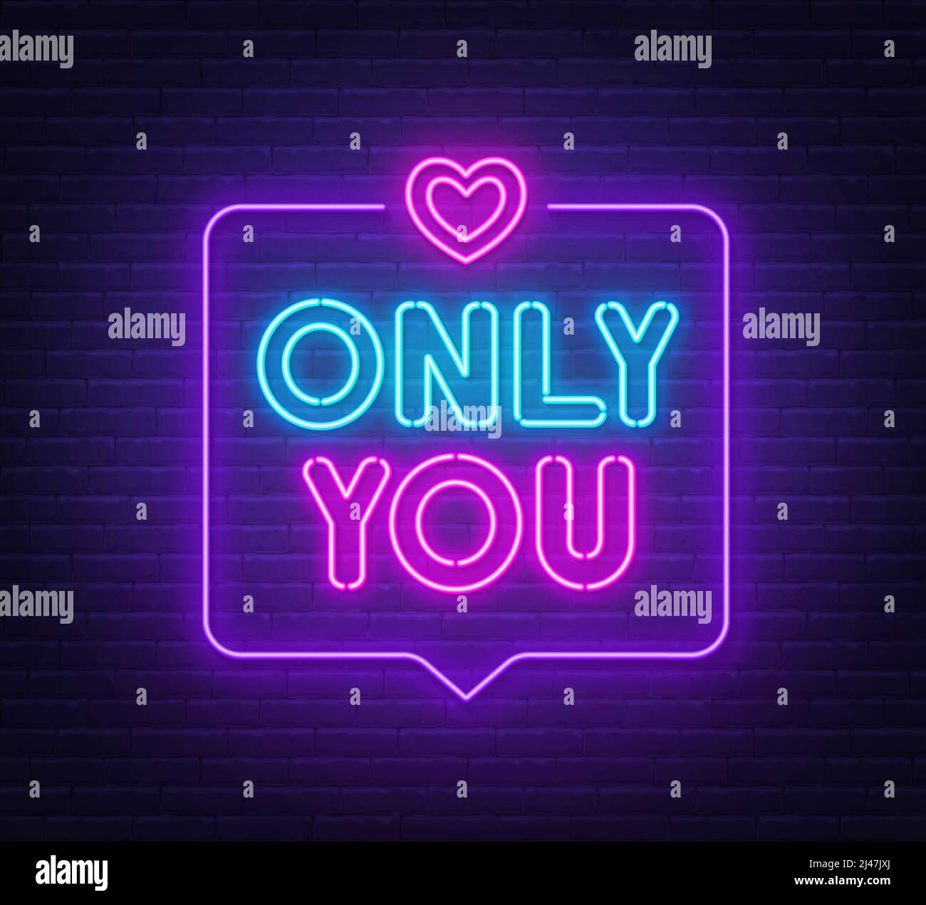 Only You neon lettering on brick wall background Stock Vector Image ...