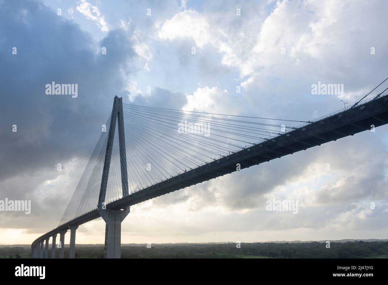 Puente Atlantico (Atlantic Bridge) at entrance to Panama Canal, Colon ...