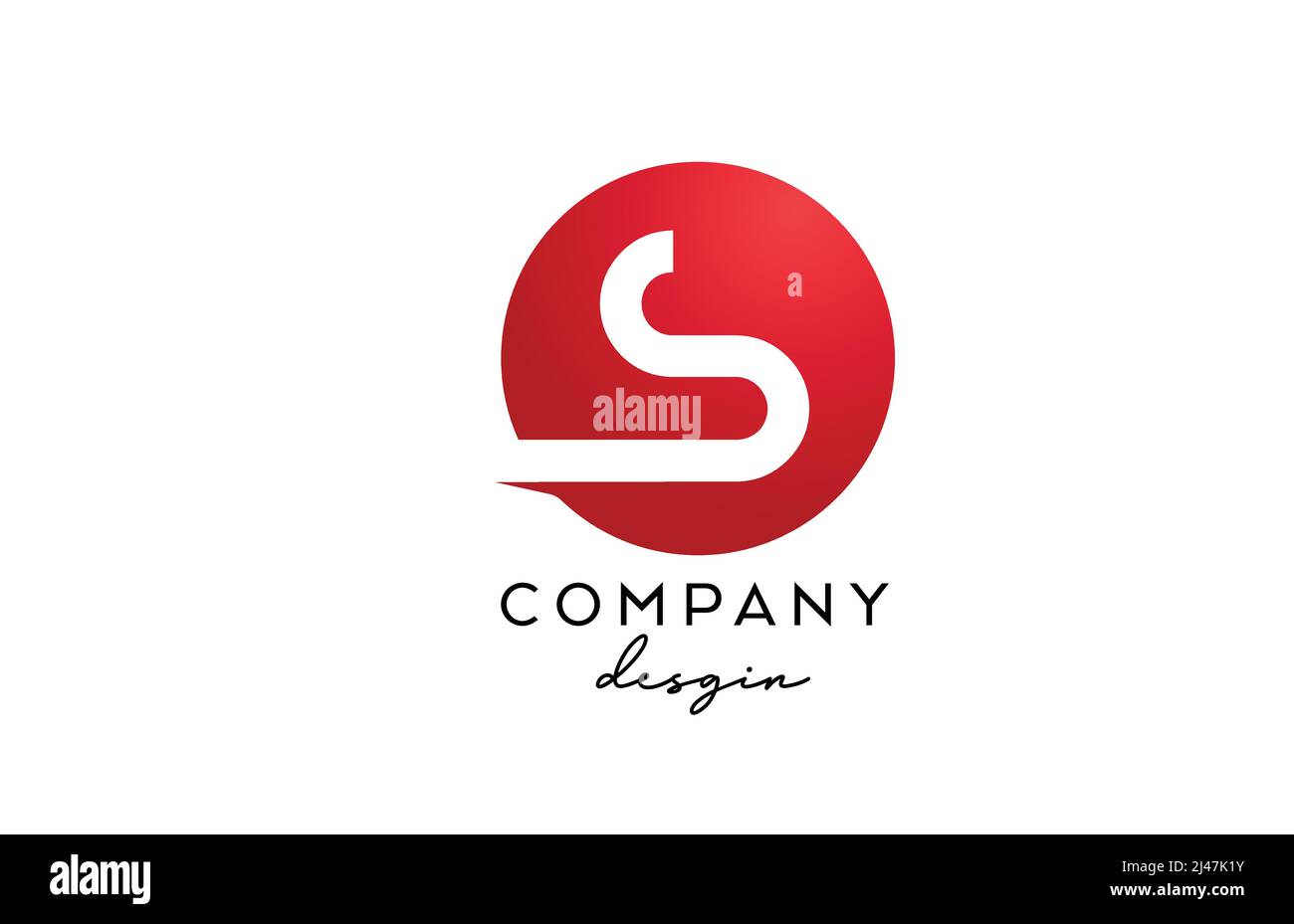 red S alphabet letter logo icon with circle design. Creative template ...