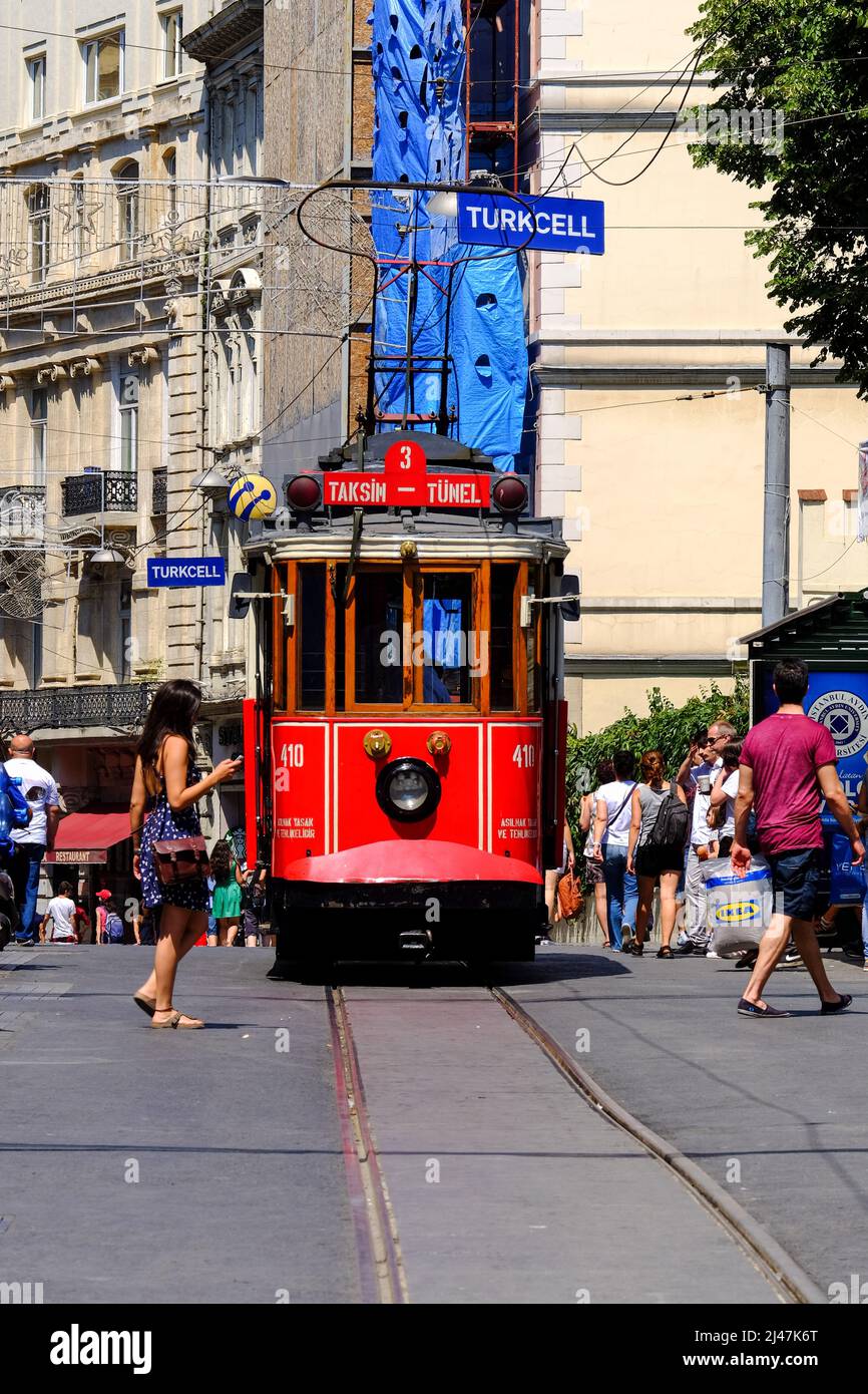 Istanbul-Turkey, 07 12 2014: On Istiklal Street, one of the busiest ...