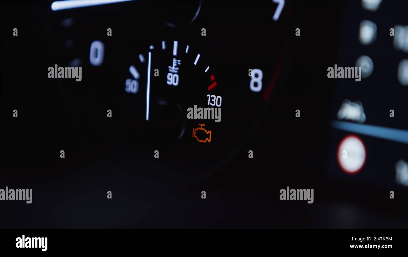 Check engine serious engine failure malfunction concept selective focus ...