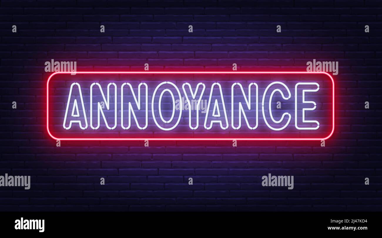 Neon sign Annoyance on brick wall background Stock Vector Image & Art ...