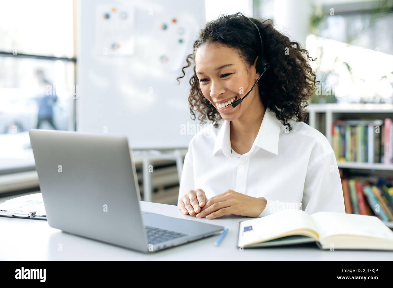 Female executive having video call hi-res stock photography and images ...