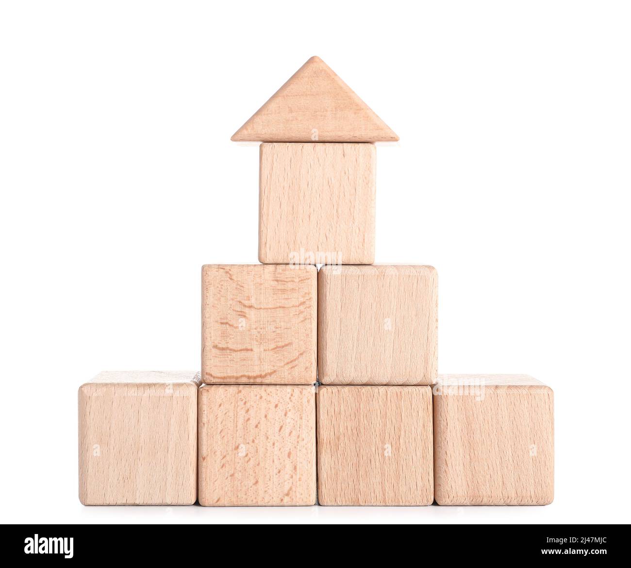 Wooden cubes and blocks on white background Stock Photo - Alamy