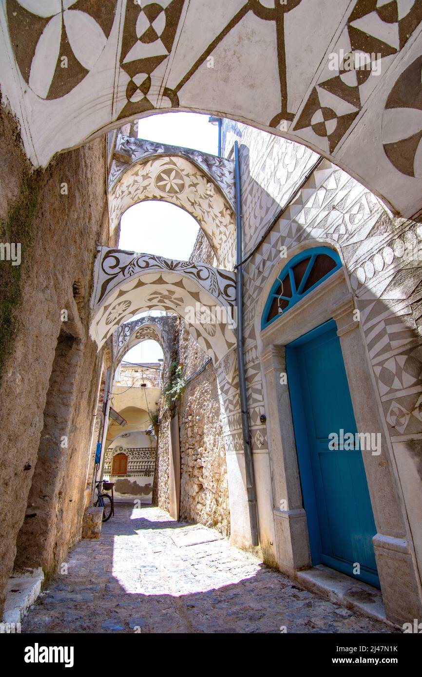 Traditional houses and churches decorated with the famous geometric ...