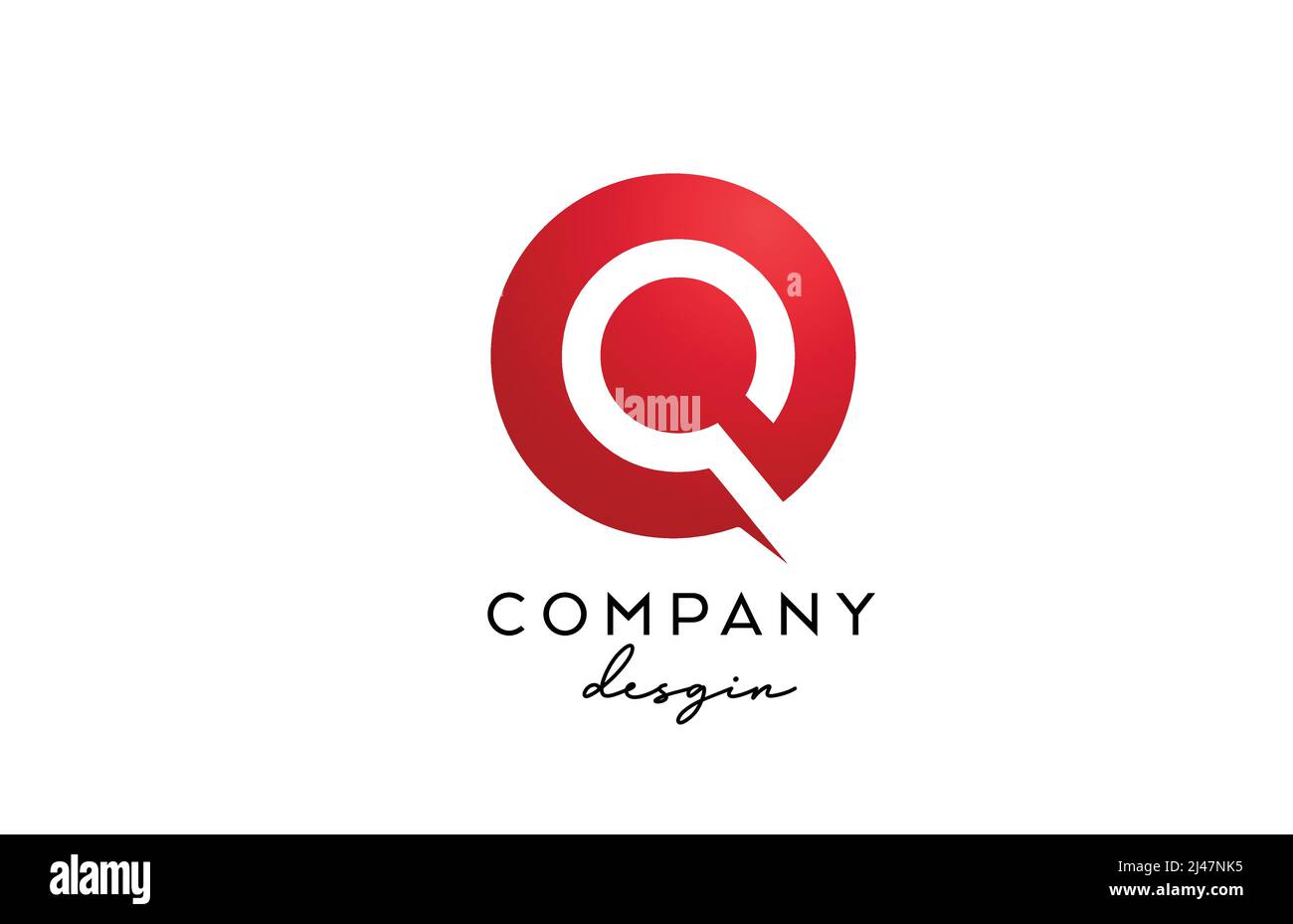 red Q alphabet letter logo icon with circle design. Creative template ...