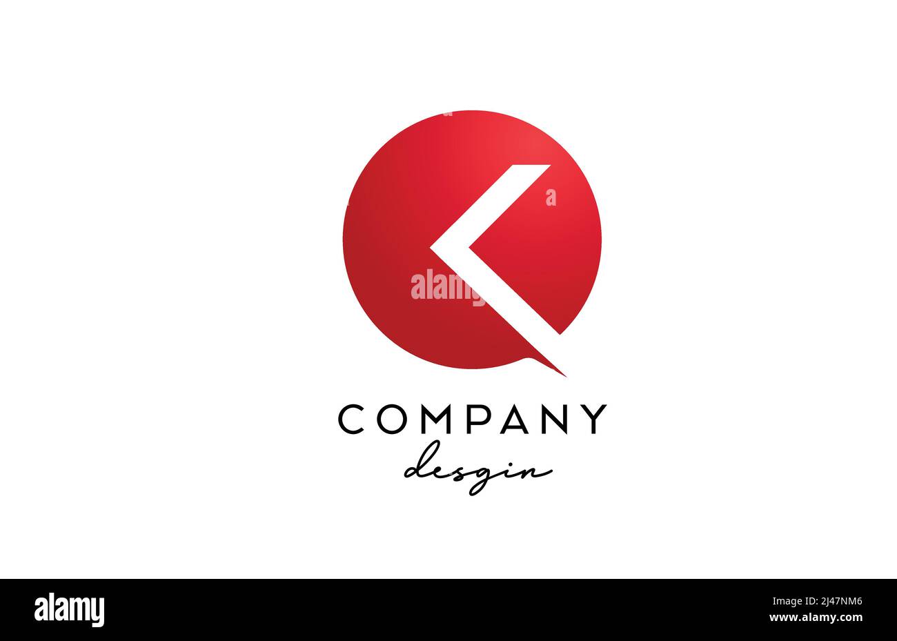 red K alphabet letter logo icon with circle design. Creative template ...