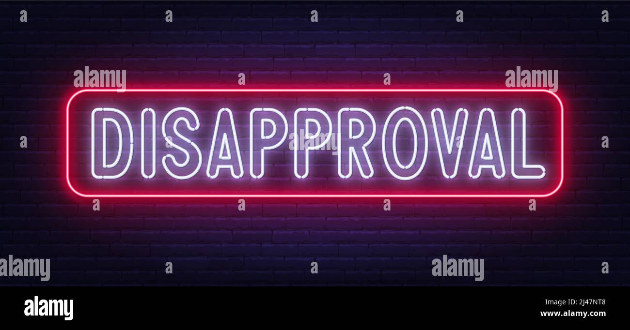 Neon sign Disapproval on brick wall background Stock Vector Image & Art ...