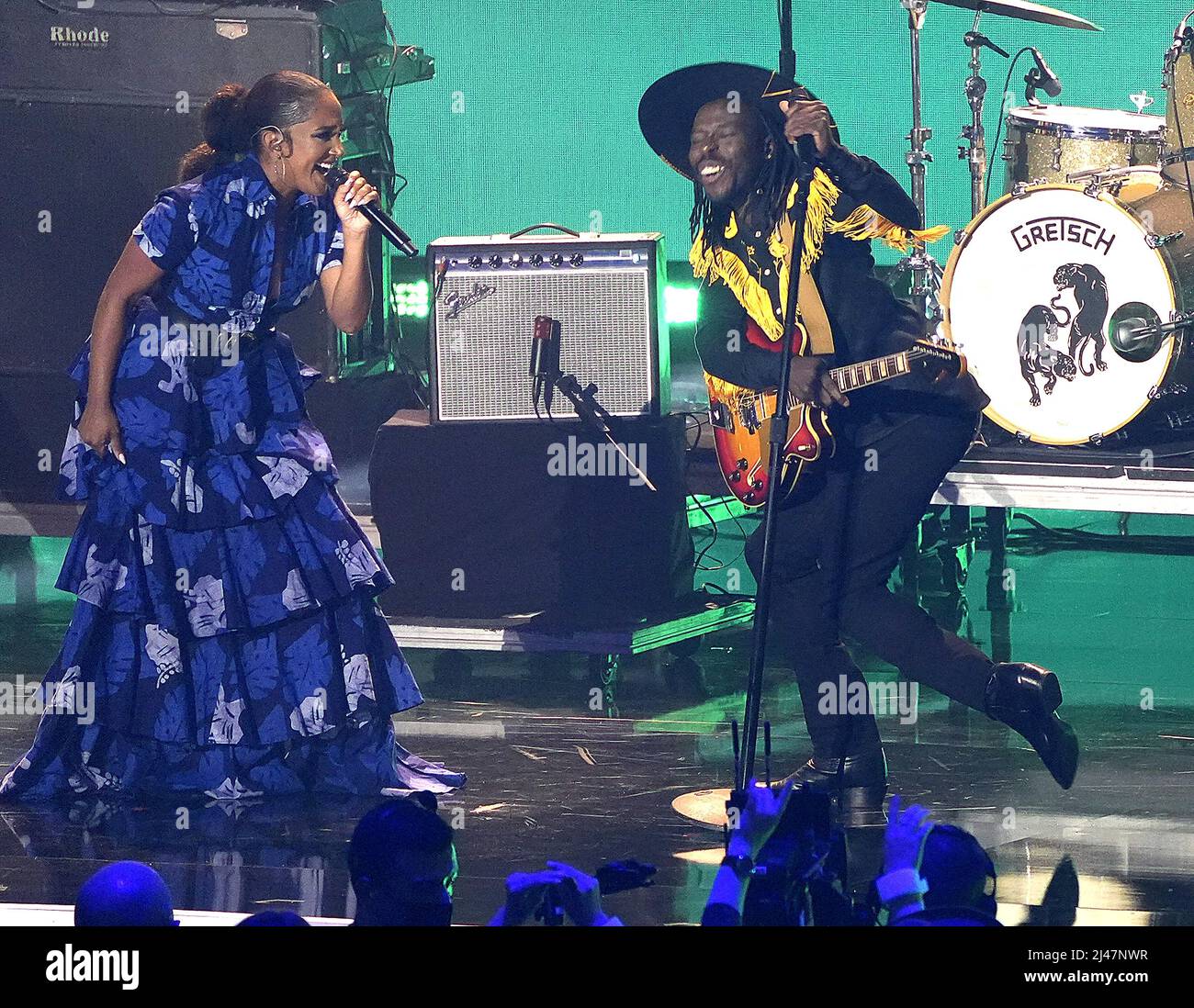 Nashville, USA. 11th Apr, 2022. Mickey Guyton, Eric Burton perform at ...