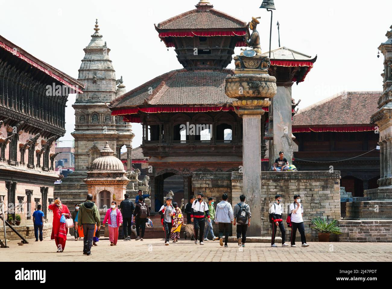 Temples in the temple district of Patan, Kathmandu, Nepal Stock Photo ...