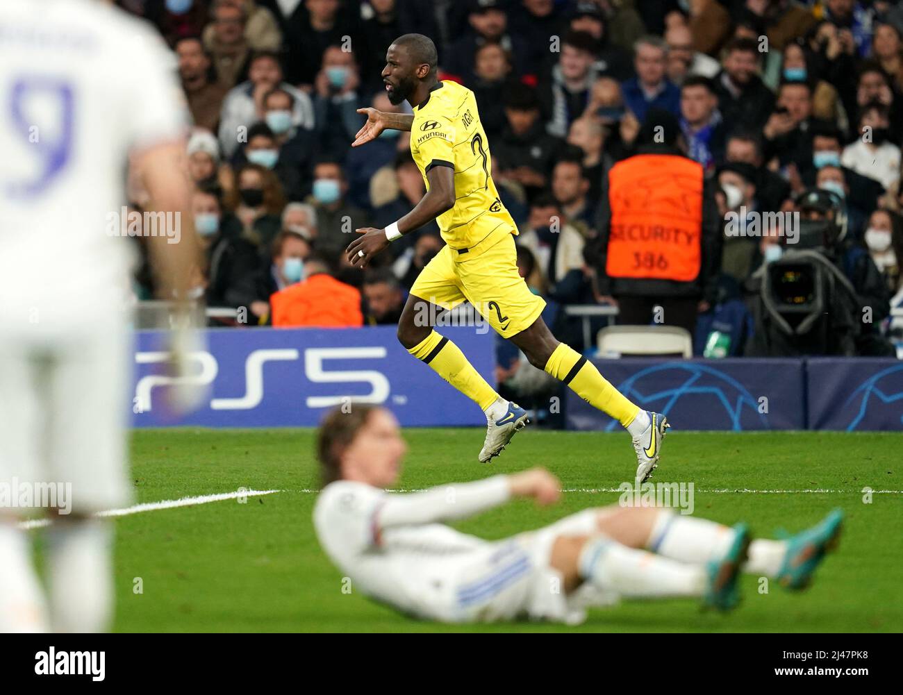 Chelsea's Antonio Rudiger celebrates scoring their side's second goal ...