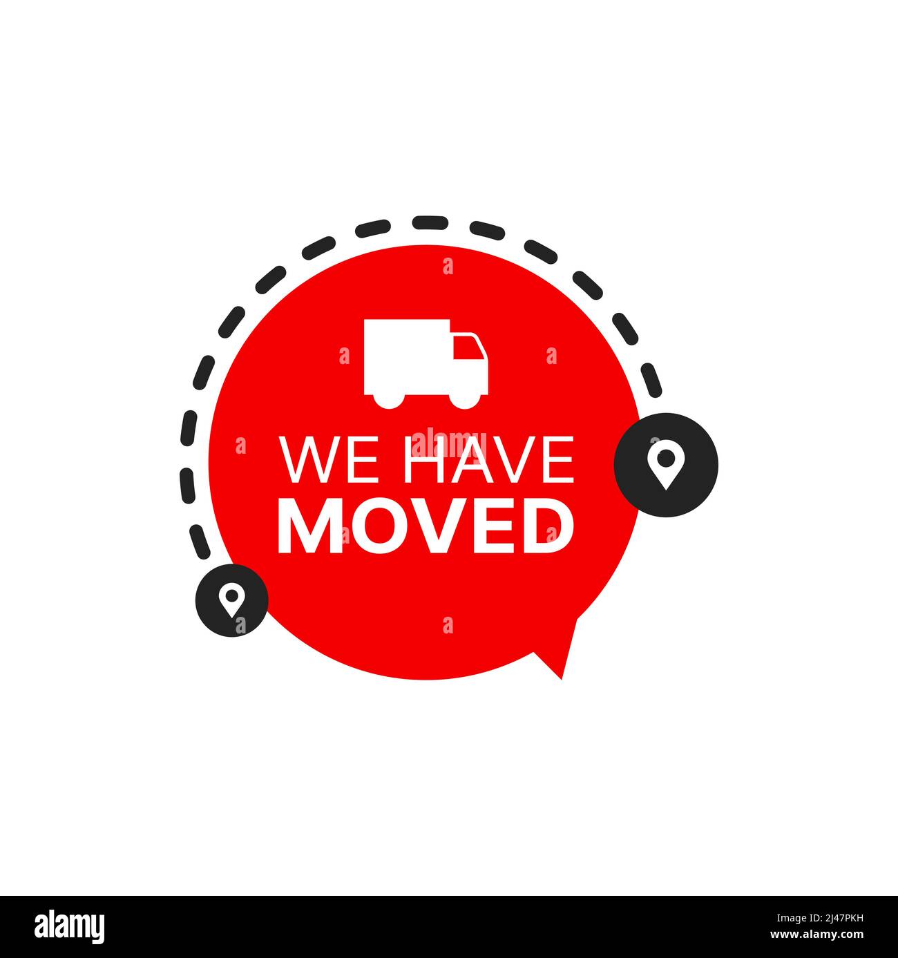 Have move icon or we have moved sign. Isolated vector symbol of office ...