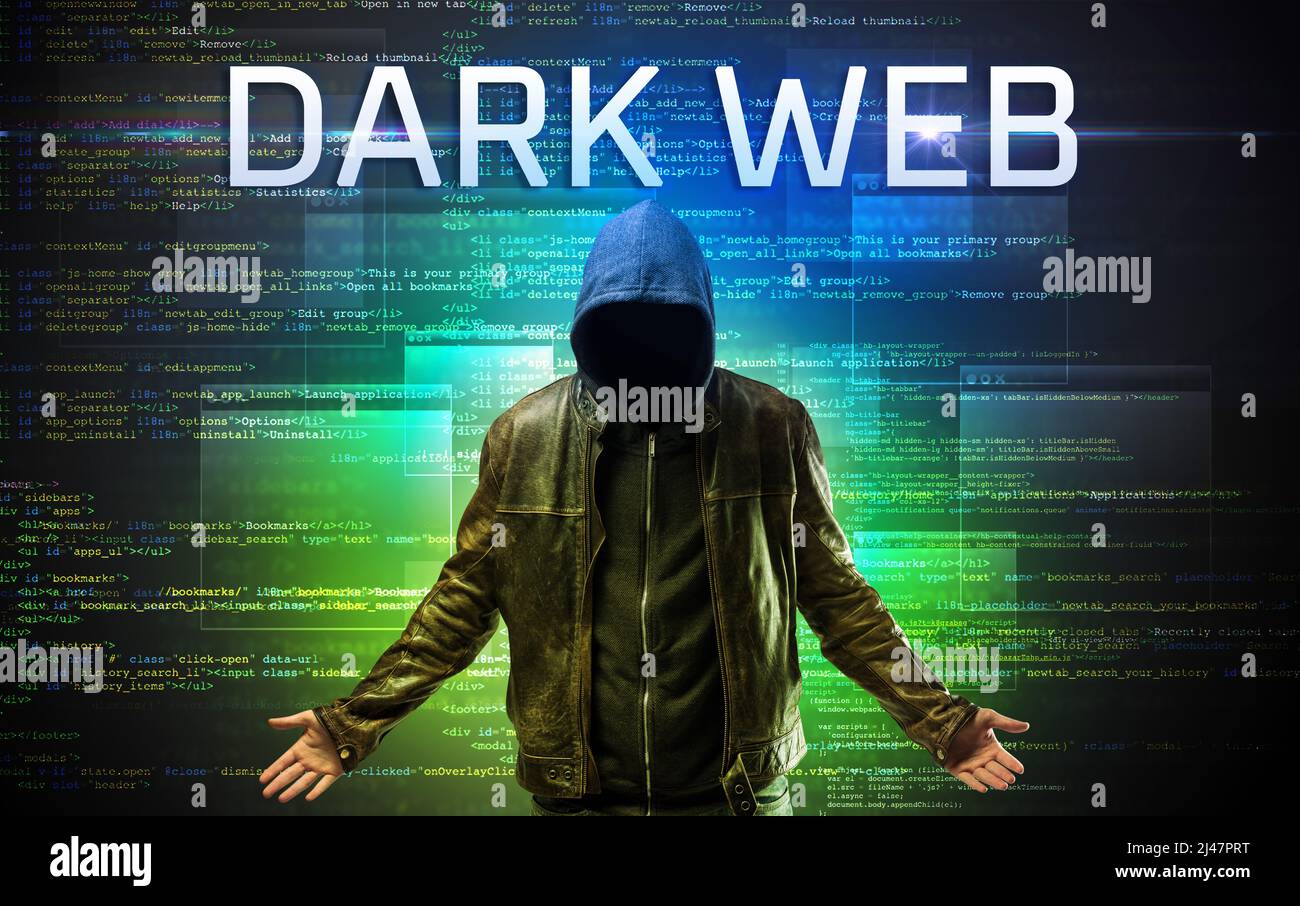 Faceless hacker on code background Stock Photo - Alamy