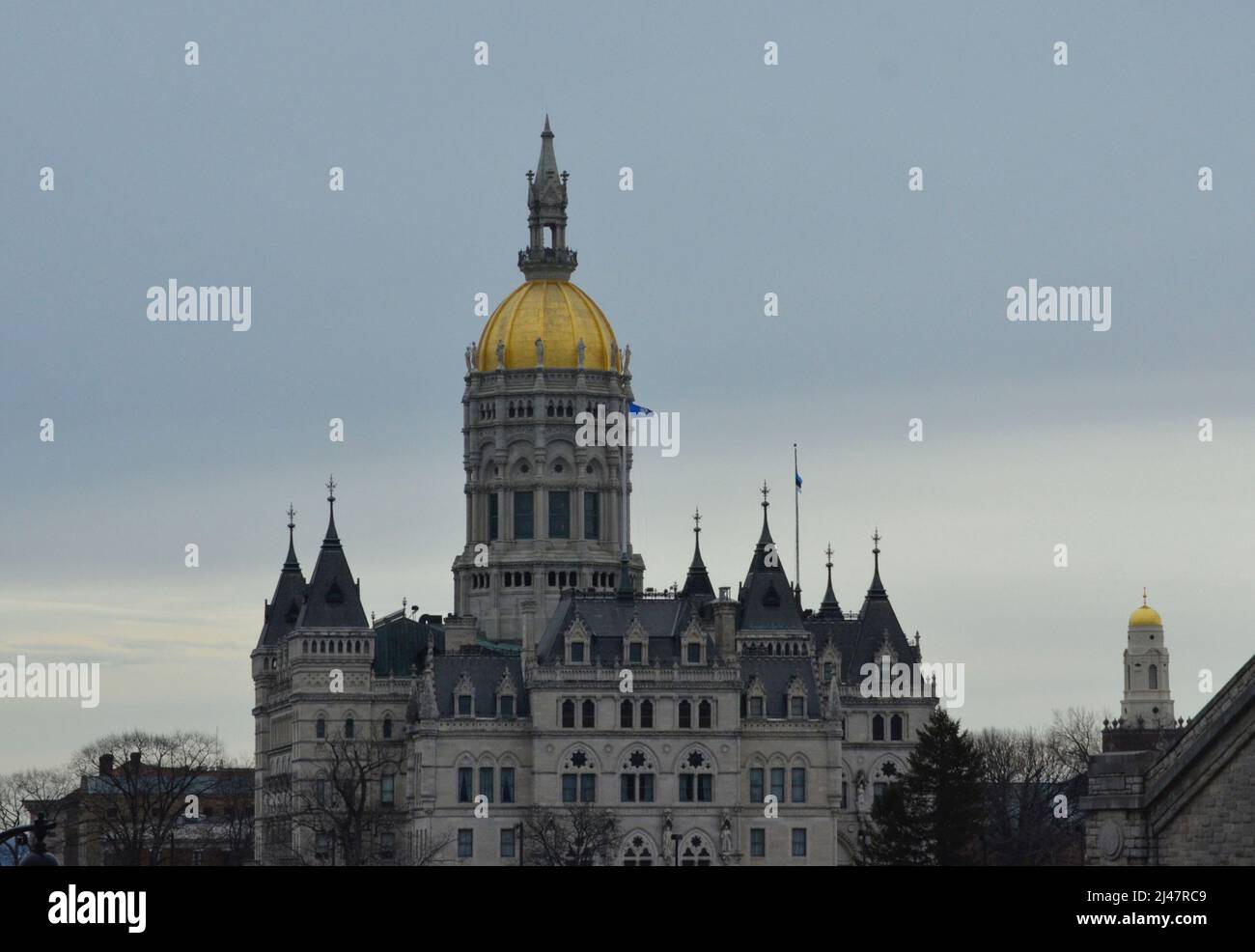 Historic capitol building in Hartford, Connecticut stands prominently ...