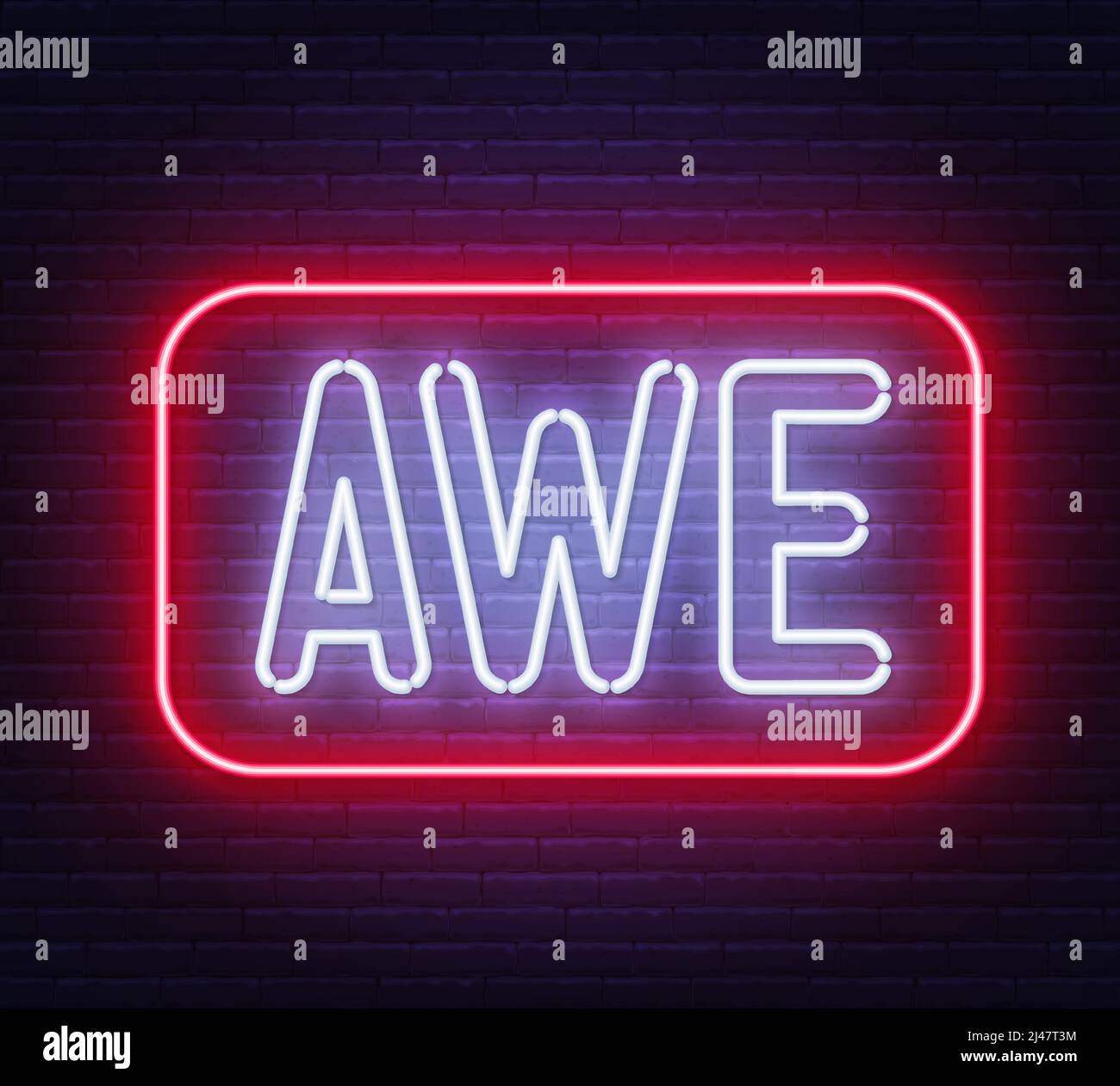 Neon sign Awe on brick wall background Stock Vector Image & Art - Alamy