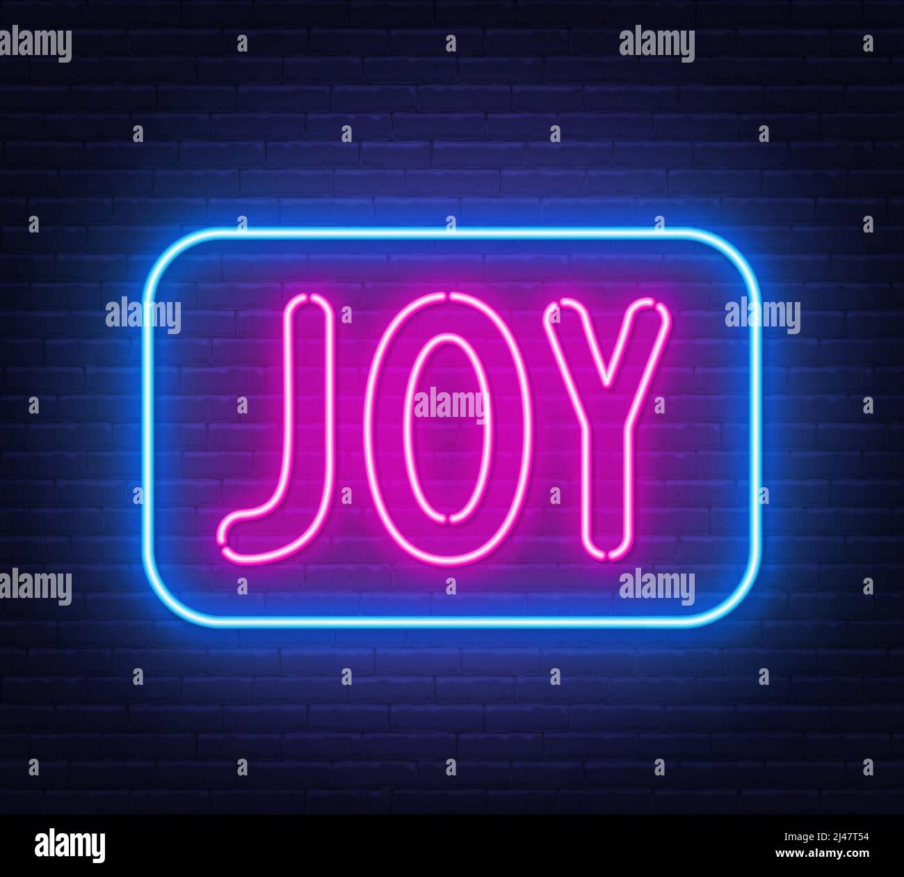 Neon sign Joy on brick wall background Stock Vector Image & Art - Alamy