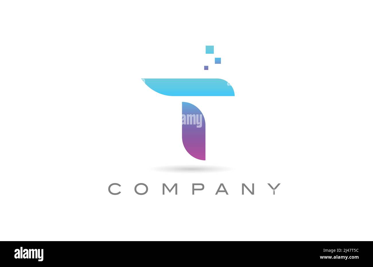 pink T alphabet letter logo icon design. Creative template for business ...