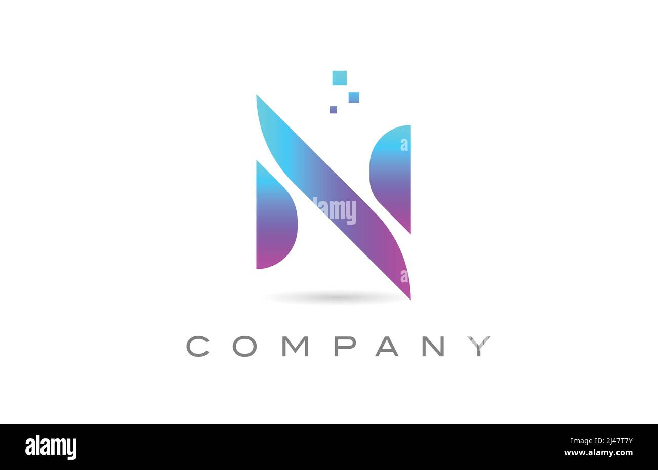 pink N alphabet letter logo icon design. Creative template for business ...