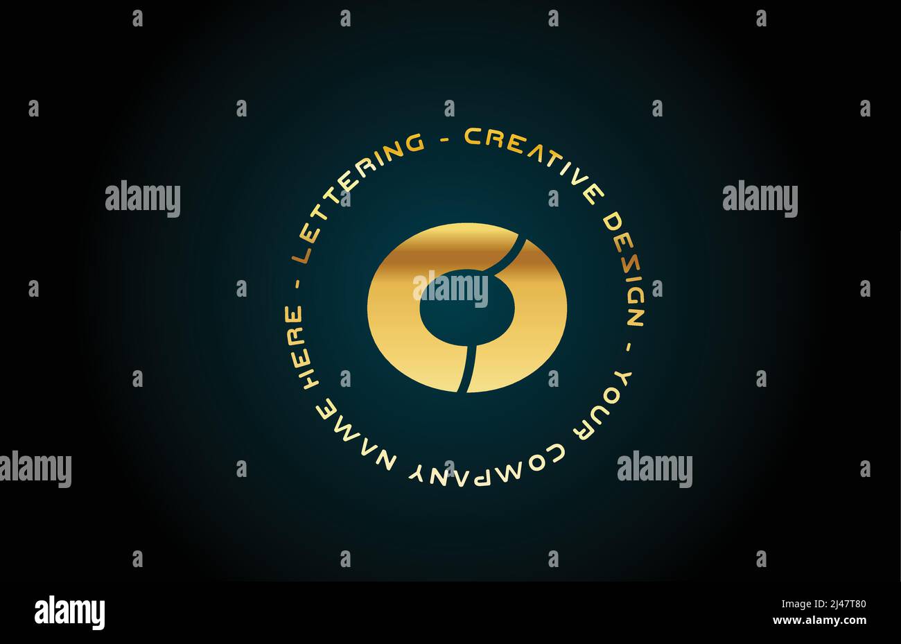 gold O alphabet letter logo icon design with text. Golden creative ...