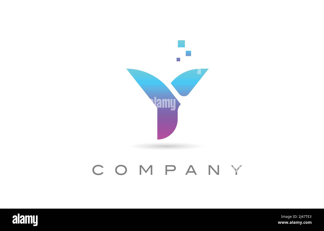 pink Y alphabet letter logo icon design. Creative template for business ...