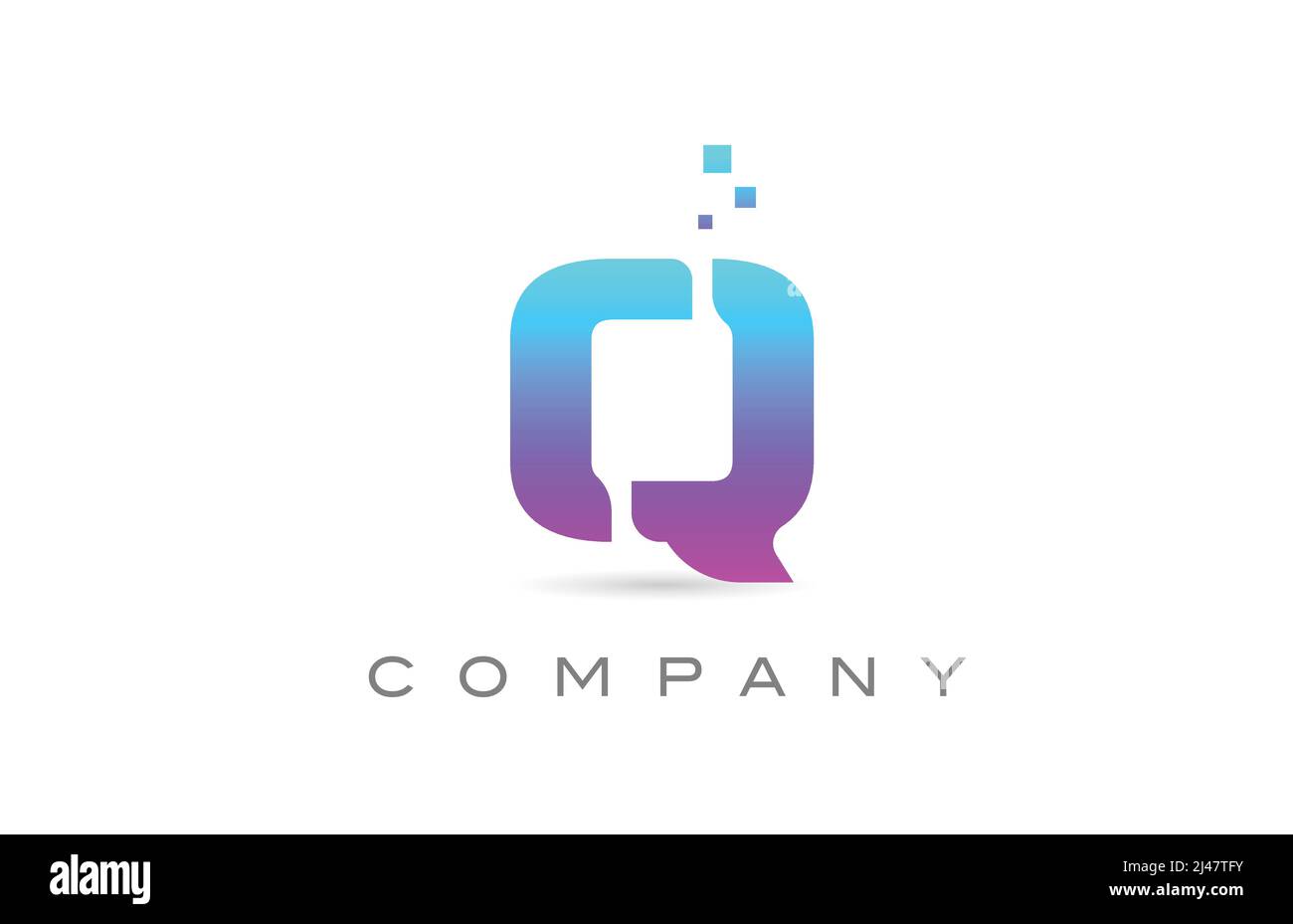 pink Q alphabet letter logo icon design. Creative template for business ...