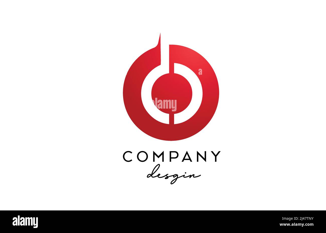 red O alphabet letter logo icon with circle design. Creative template ...