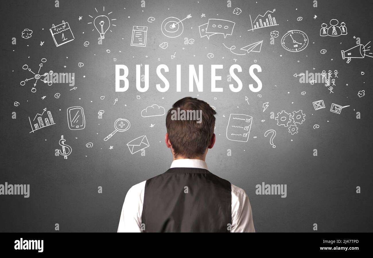 Rear view of a businessman Stock Photo - Alamy