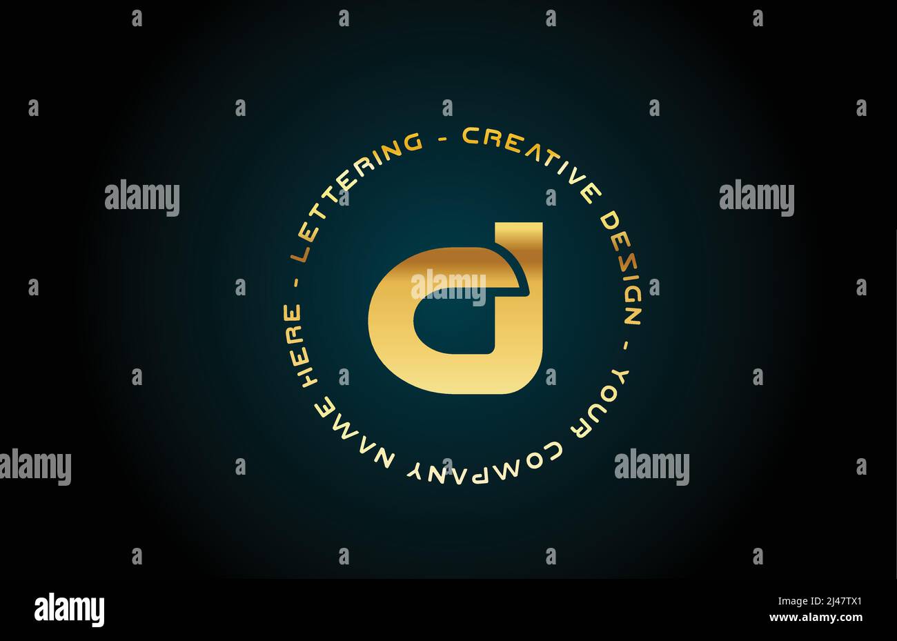 gold D alphabet letter logo icon design with text. Golden creative ...