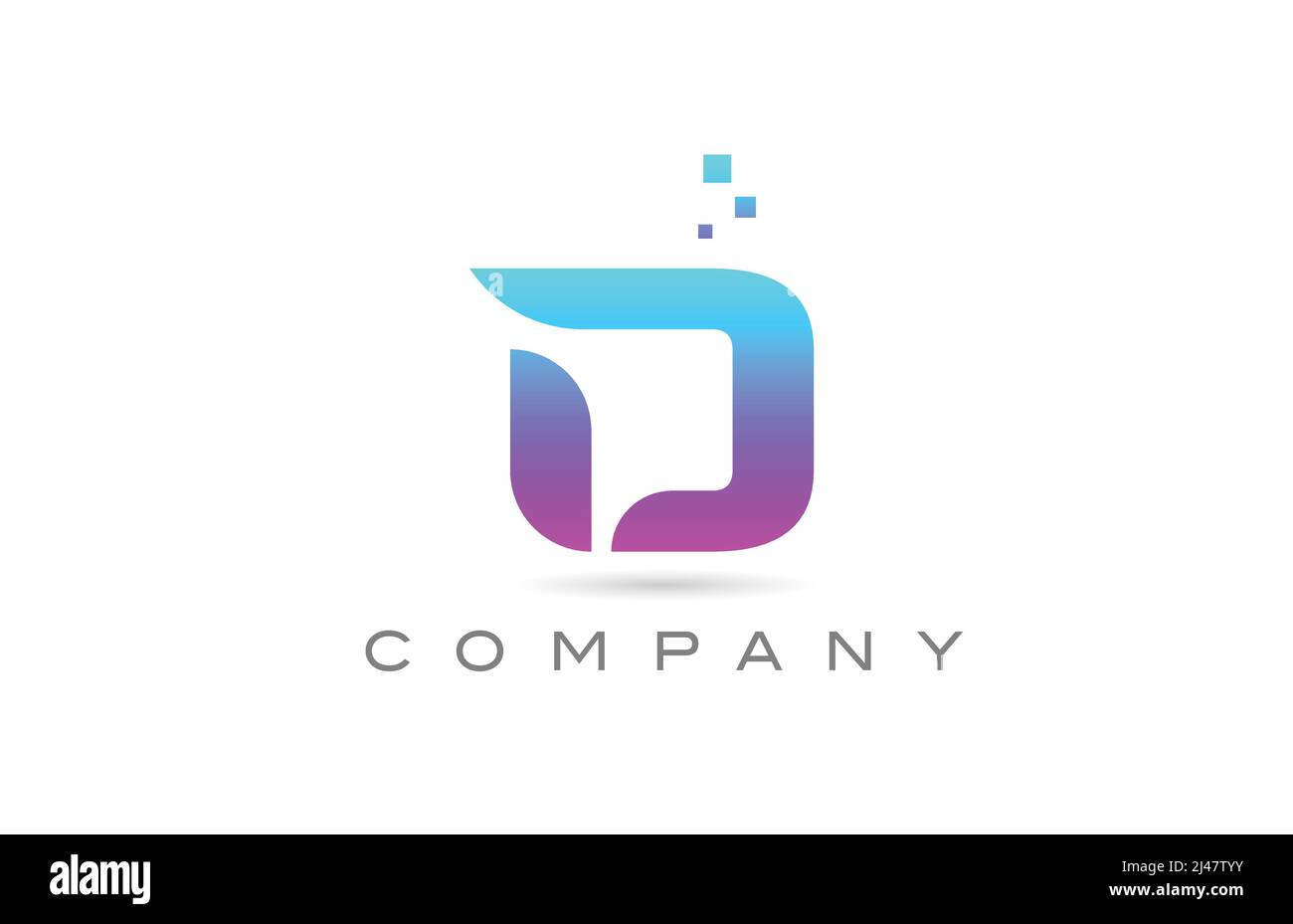 pink D alphabet letter logo icon design. Creative template for business ...