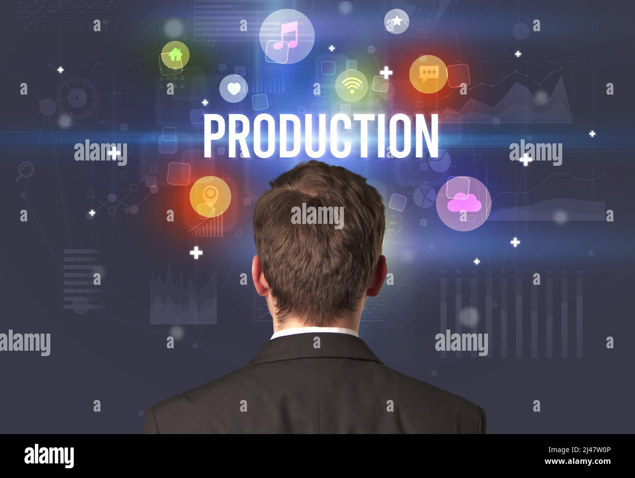 Rear view of a businessman Stock Photo - Alamy
