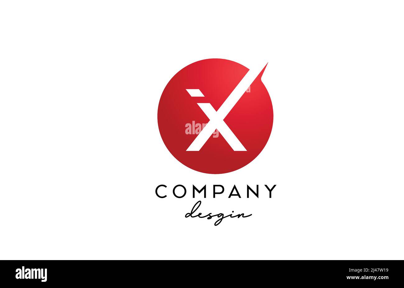 red X alphabet letter logo icon with circle design. Creative template ...