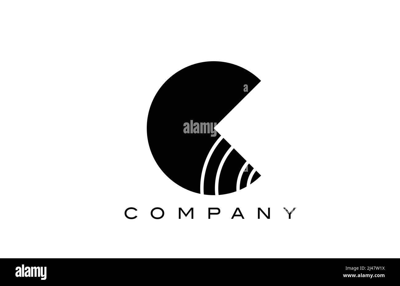 black and white geometric C alphabet letter logo icon design. Creative ...