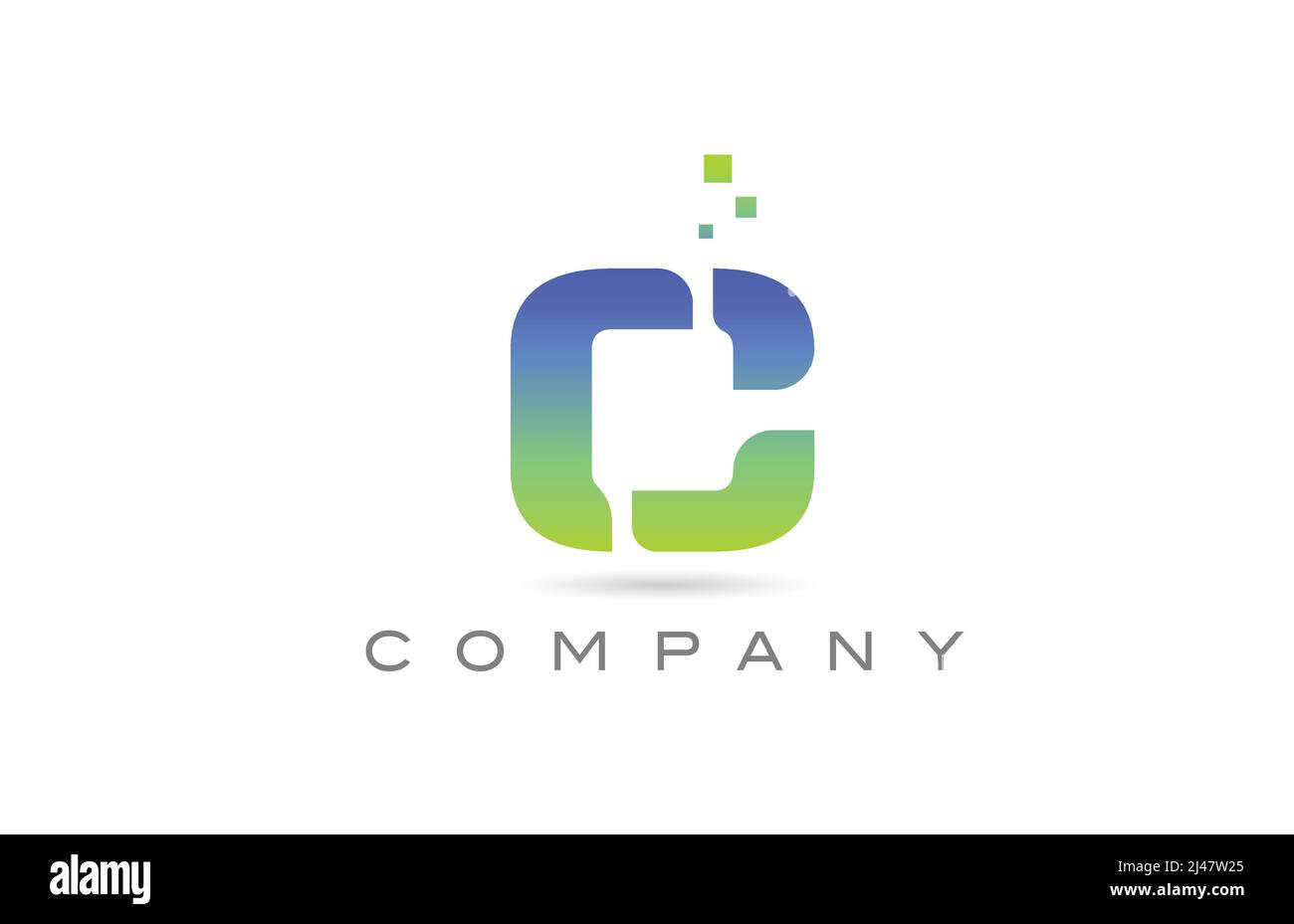 C green alphabet letter logo icon. Creative design template for company ...