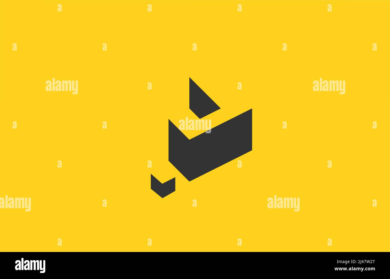 yellow black j alphabet letter logo icon with shadow design. Creative ...