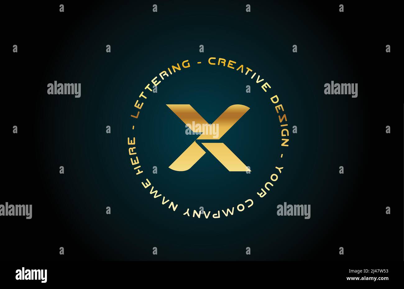 gold X alphabet letter logo icon design with text. Golden creative ...