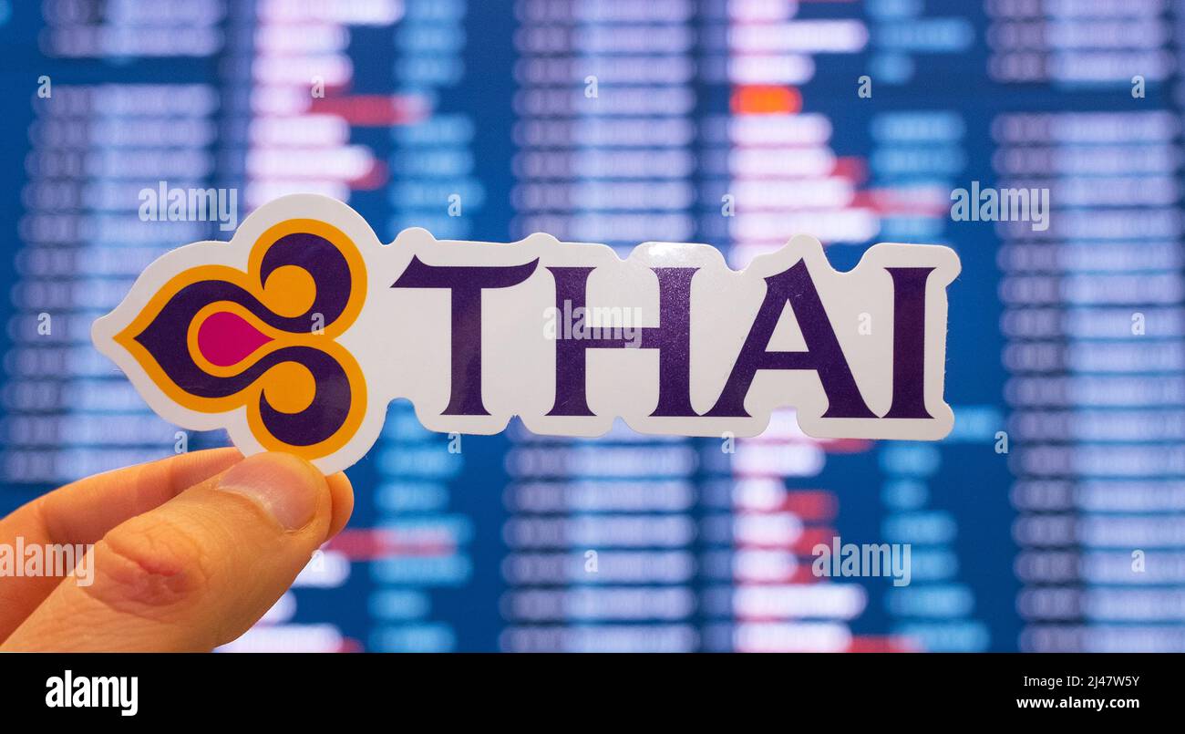Thai Airline Logo December 6, 2021, Bangkok, Thailand. The Emblem Of