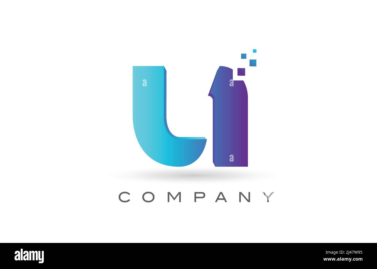 U alphabet letter logo icon design with blue dot. Creative template for ...