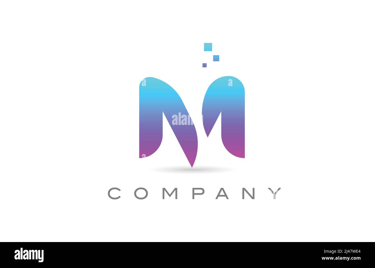 pink M alphabet letter logo icon design. Creative template for business ...