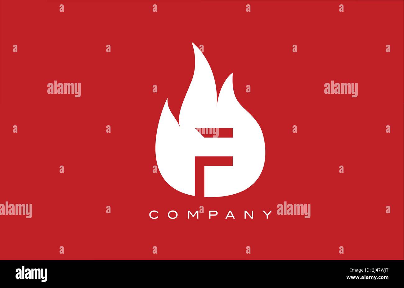 red F fire flames alphabet letter logo design. Creative icon template ...
