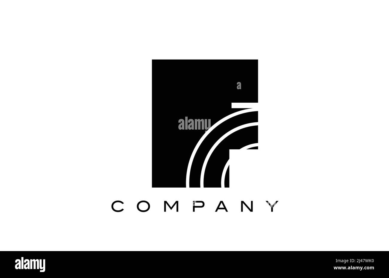 black and white geometric F alphabet letter logo icon design. Creative ...