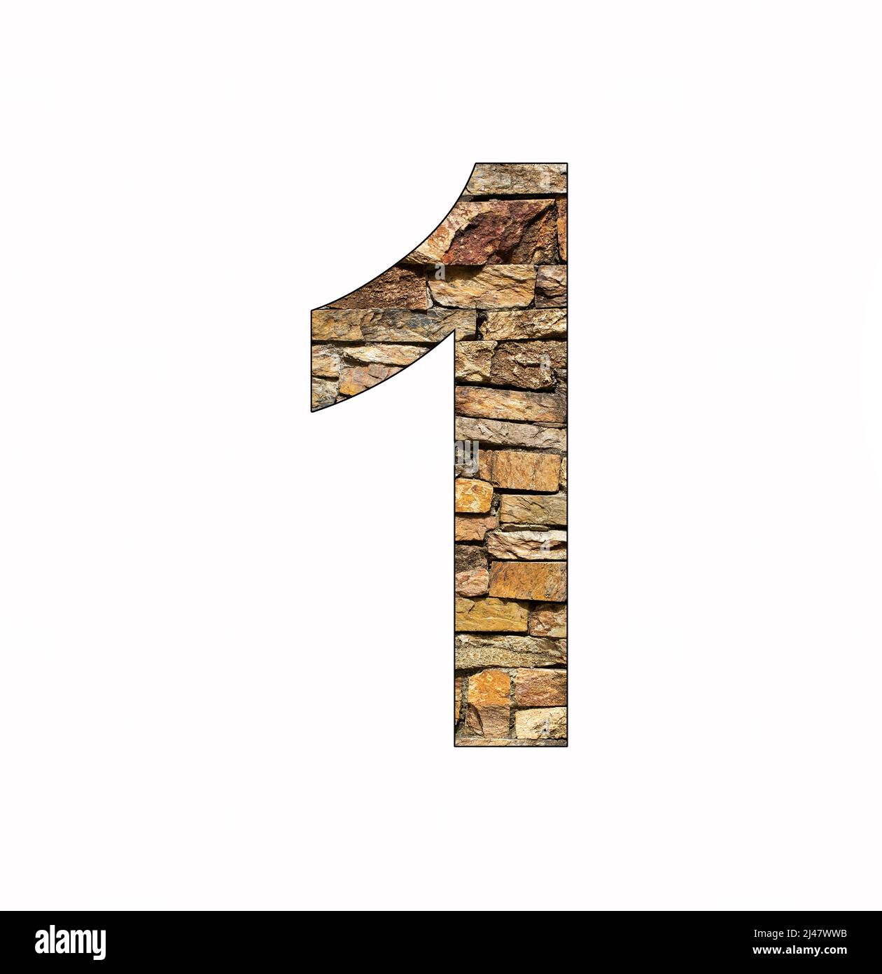 Number 1 on rustic stone background - one digit Stock Photo - Alamy