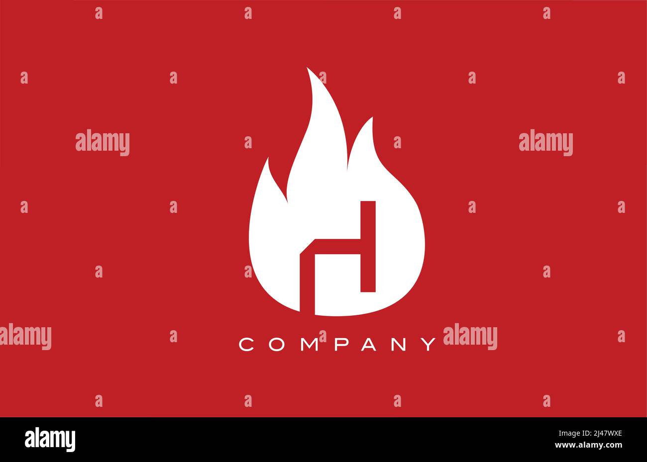 red H fire flames alphabet letter logo design. Creative icon template ...