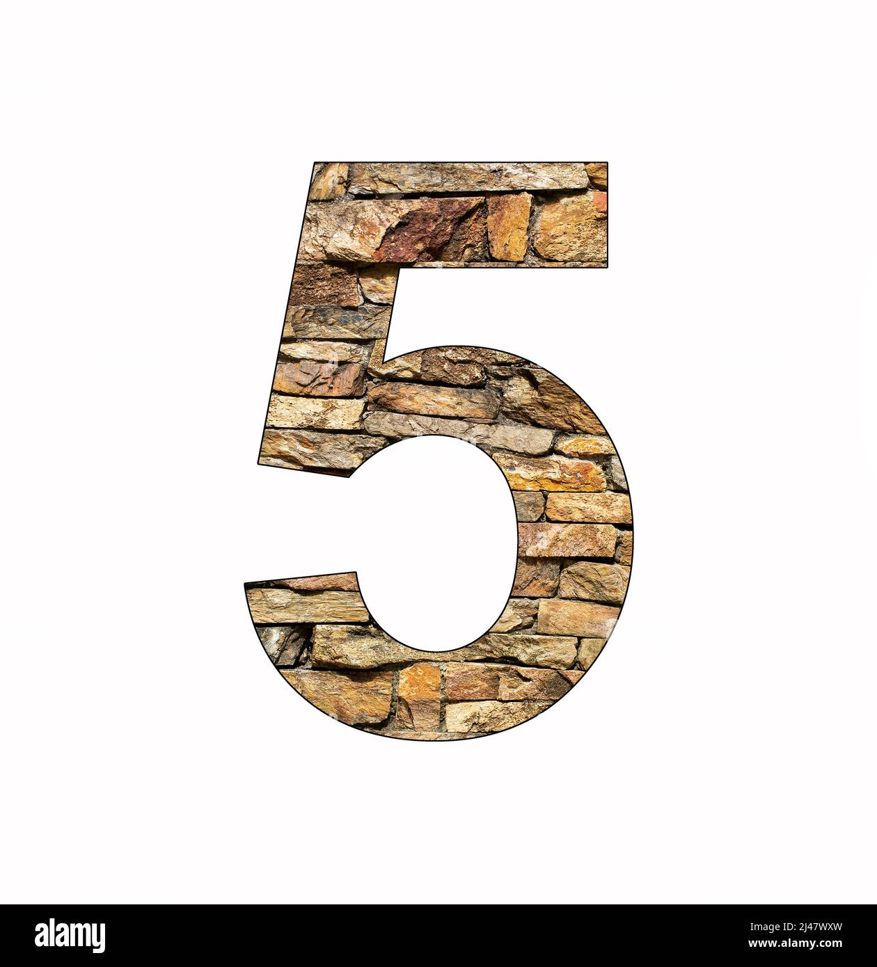 Number 5 on rustic stone background - one digit Stock Photo - Alamy