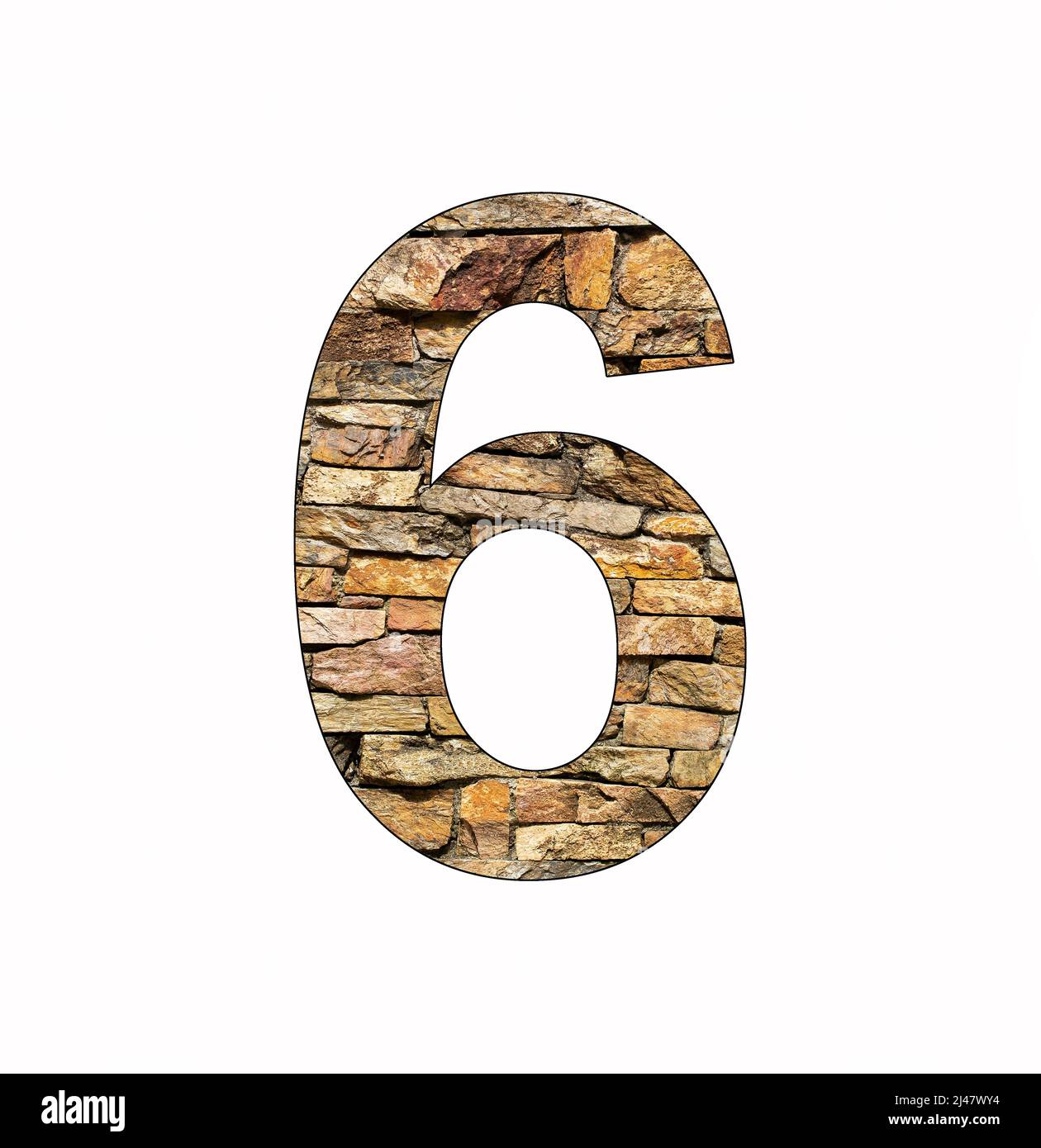 Number 6 - Six digit on rustic stone background Stock Photo - Alamy