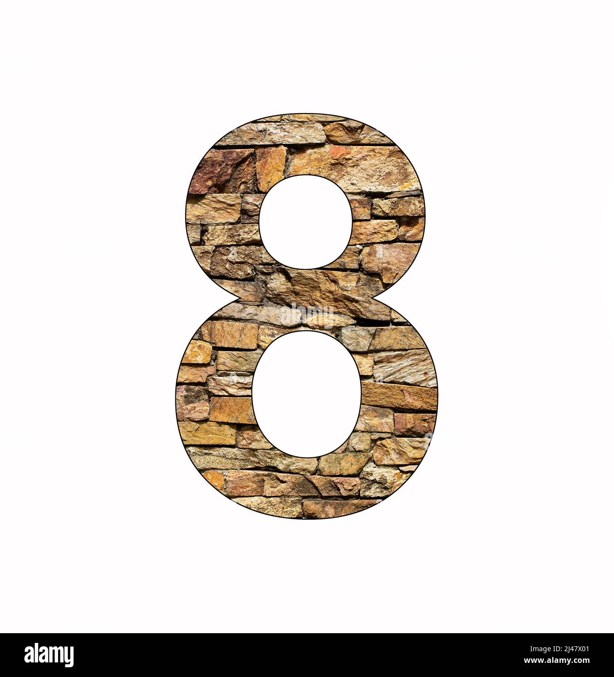 Number 8 - Eight digit on rustic stone background Stock Photo - Alamy