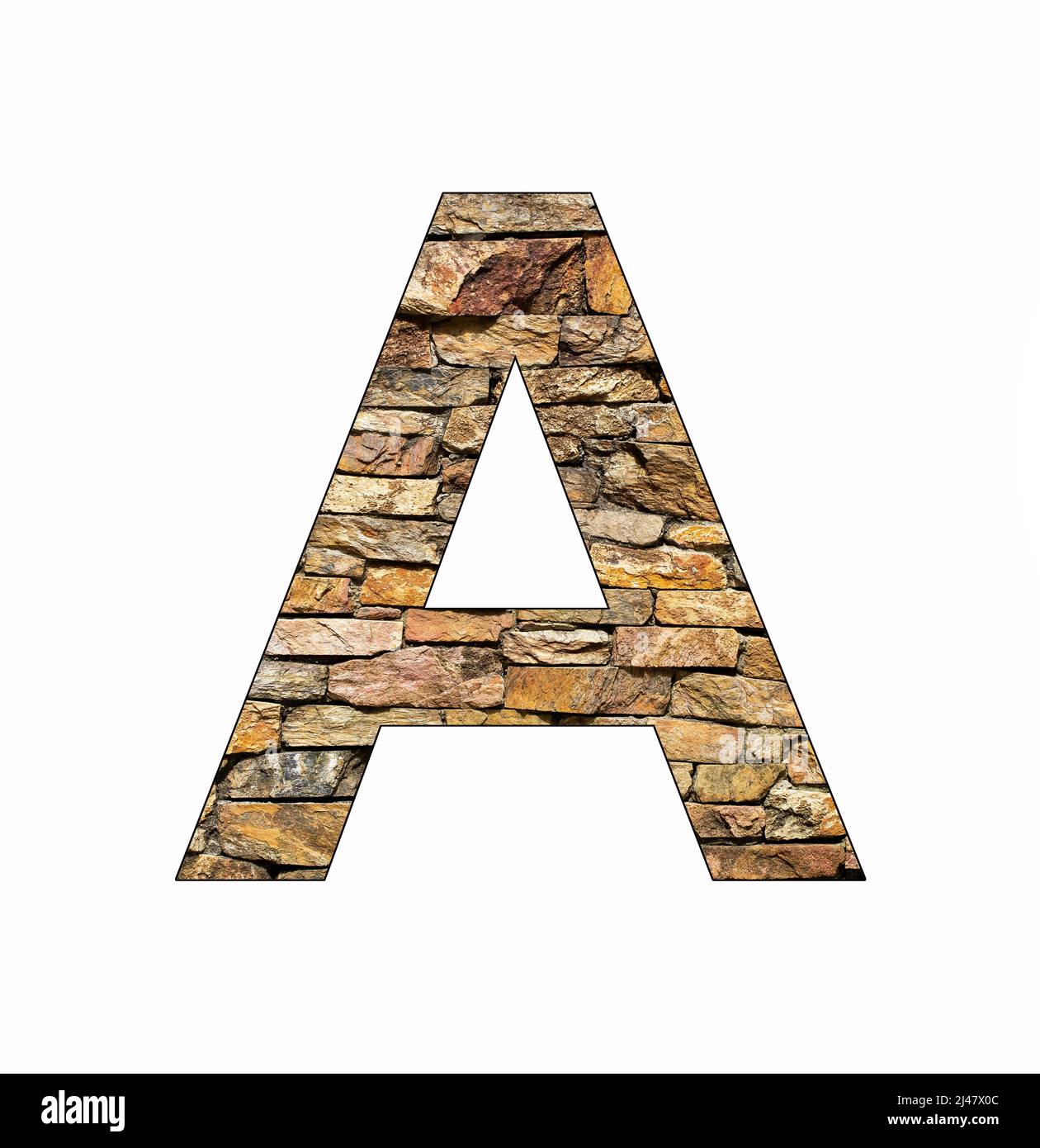 Alphabet letter A - Rustic stone background Stock Photo - Alamy
