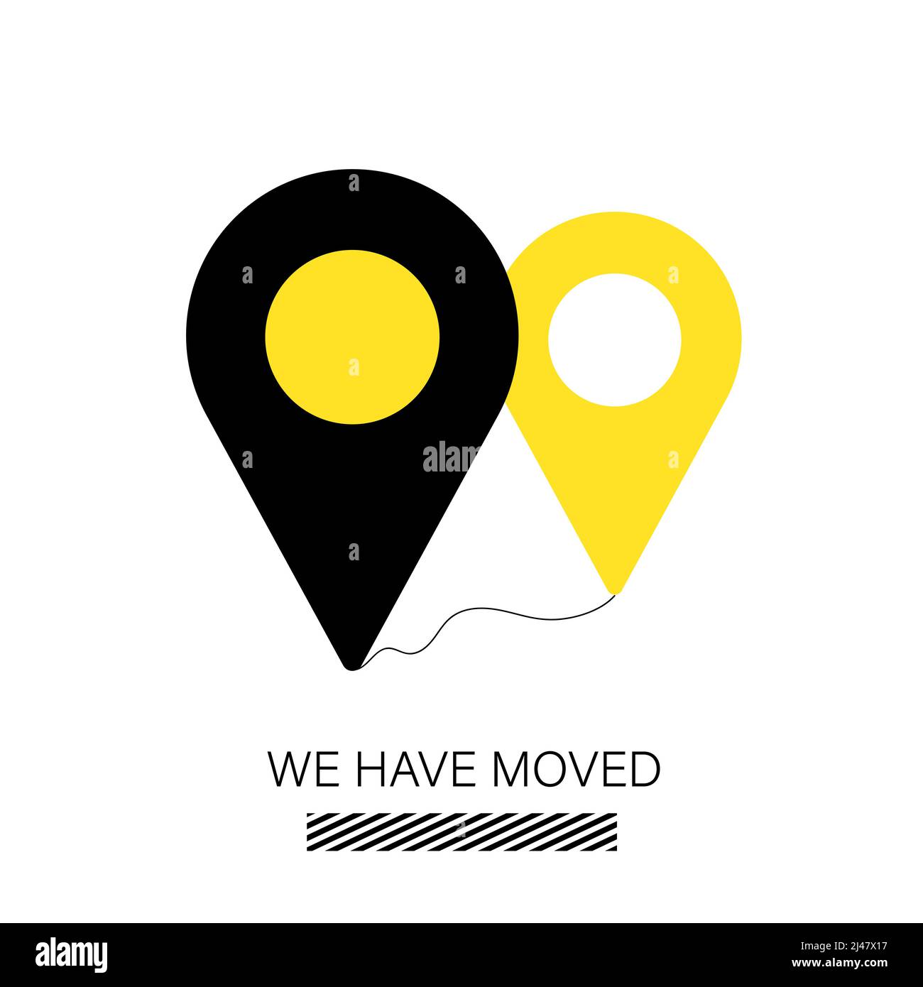 Indicated Place on the Map. We Have Moved Stock Vector Image & Art - Alamy